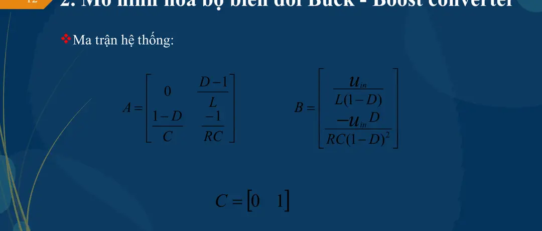 Thiết kế mạch vòng điều khiển cho bộ biến đổi buck boost theo phương ...