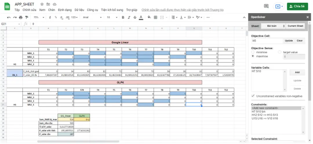 ỨNG DỤNG NODE RED và GOOGLE SHEET GIẢI bài TOÁN PHÂN bổ NĂNG LƯỢNG, có CODE