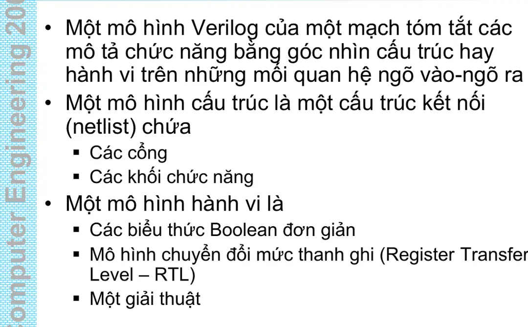 Bài giảng Thiết kế mạch số dùng HDL - Chương 4: Thiết kế luận lý với ...