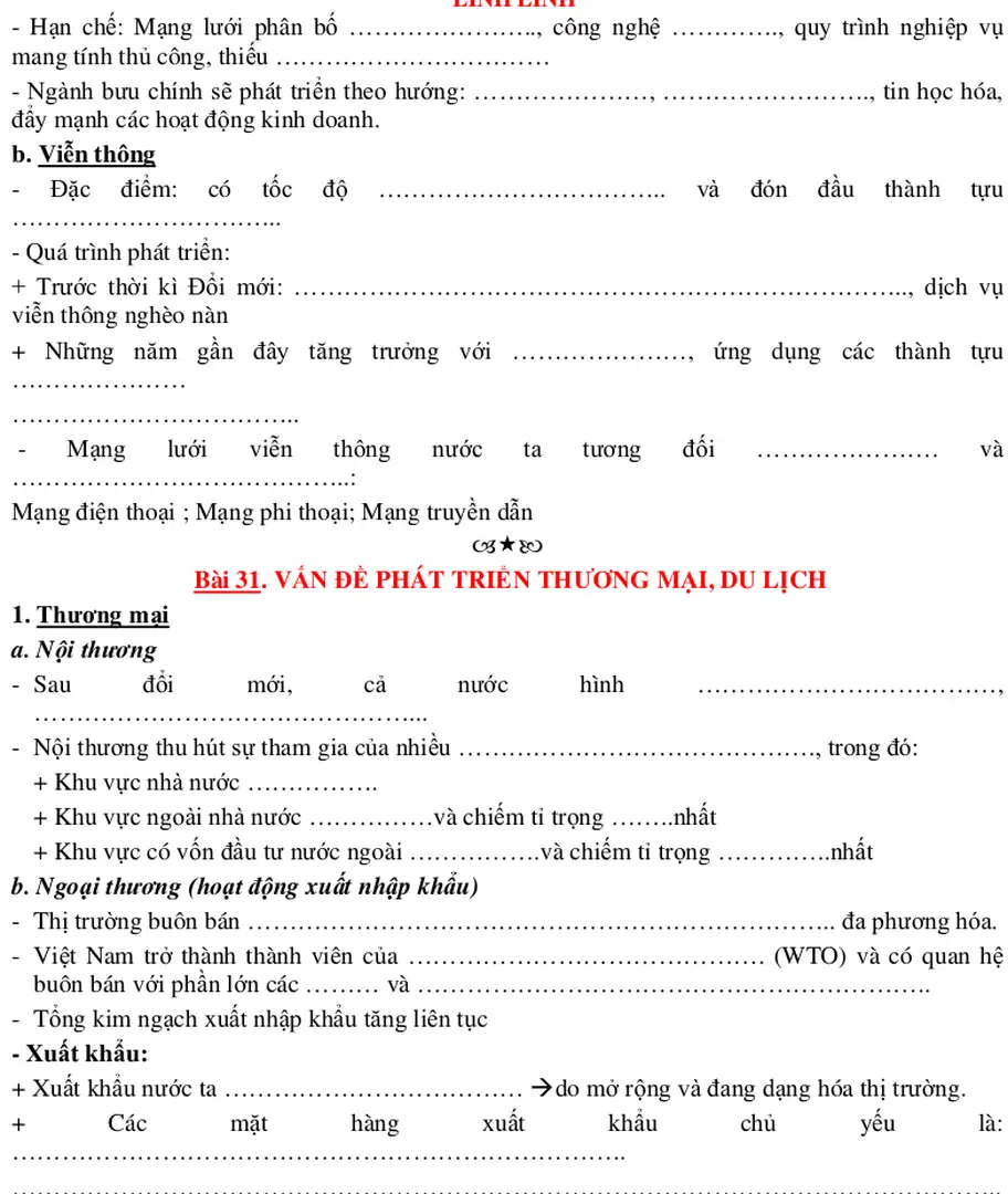 Bai tap dien khuyet dia li 12 theo tung bai hoc