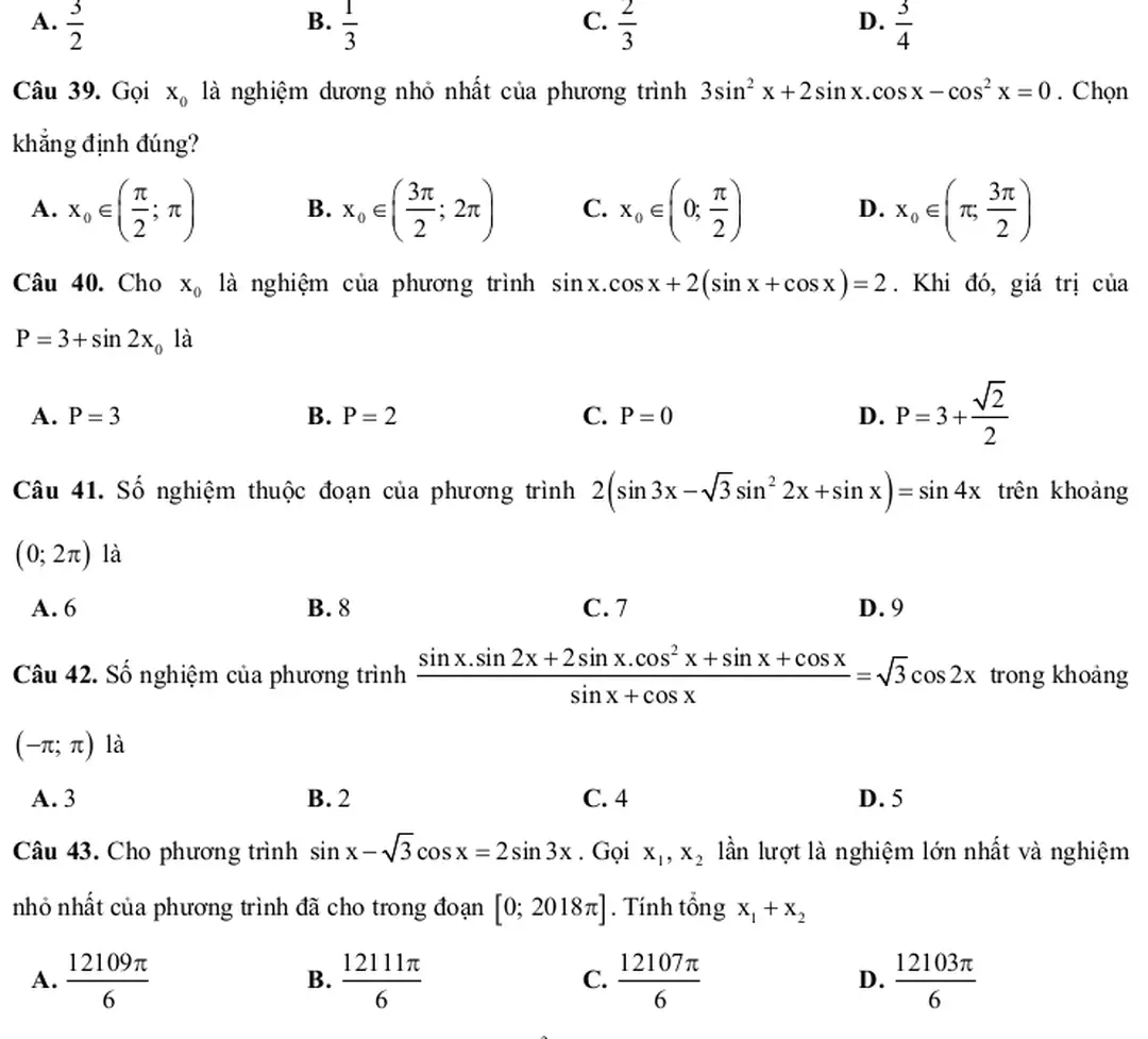 tai lieu chu de phuong trinh luong giac thuong gap