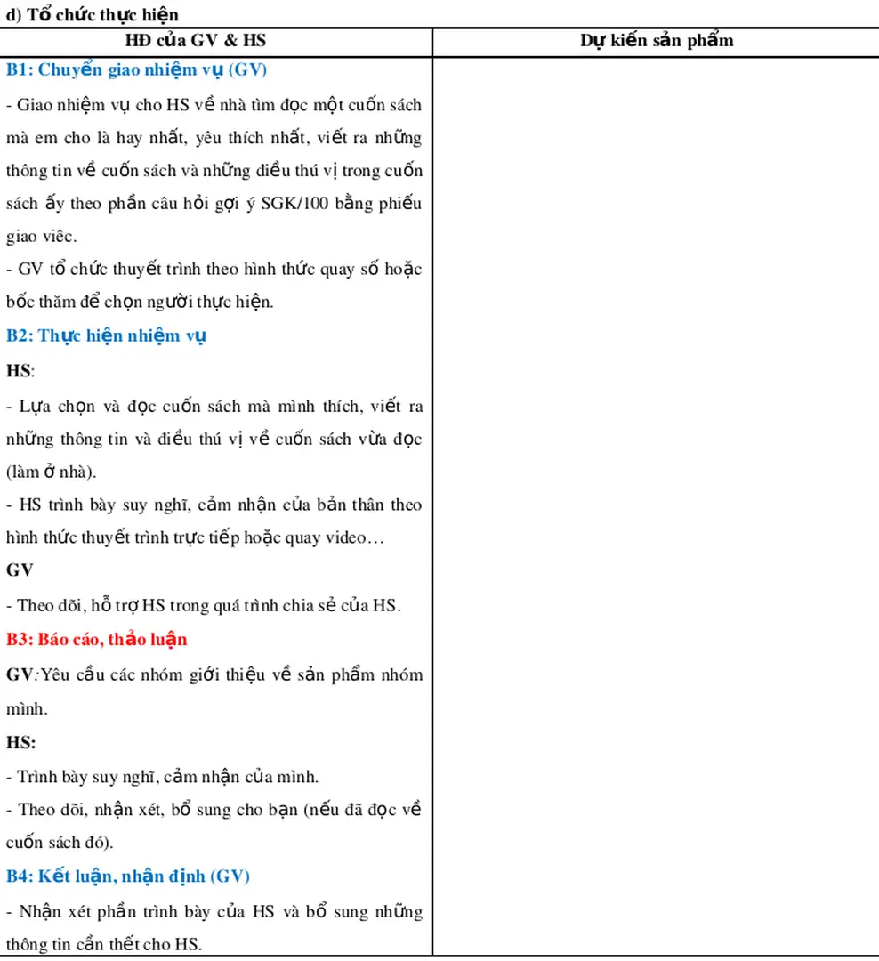 Giáo án môn Ngữ văn 6 bài 10 sách Kết nối tri thức: Dự án cuốn sách tôi yêu