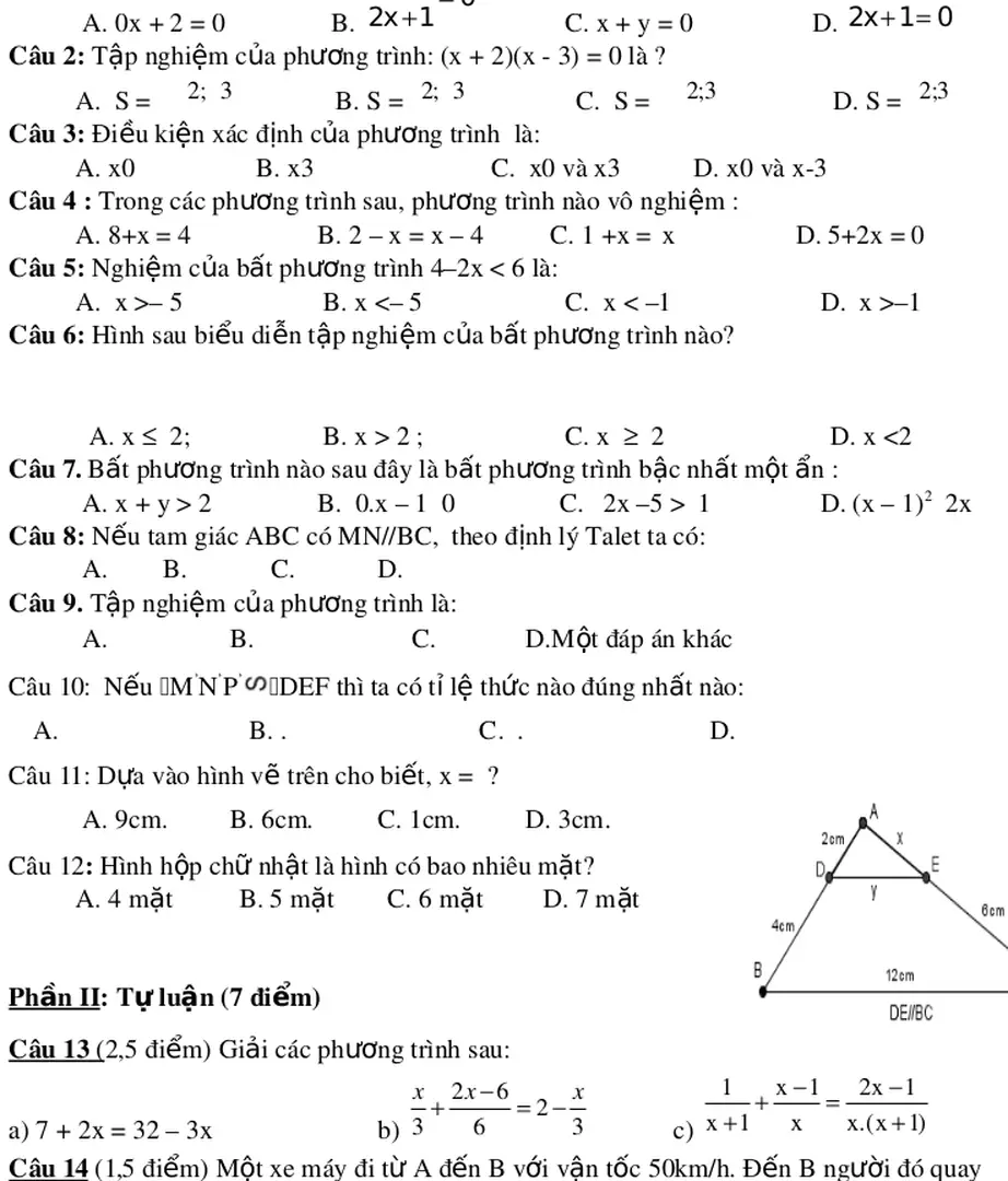 10 đề thi học kì 2 môn Toán lớp 8 năm 2021-2022 có đáp án
