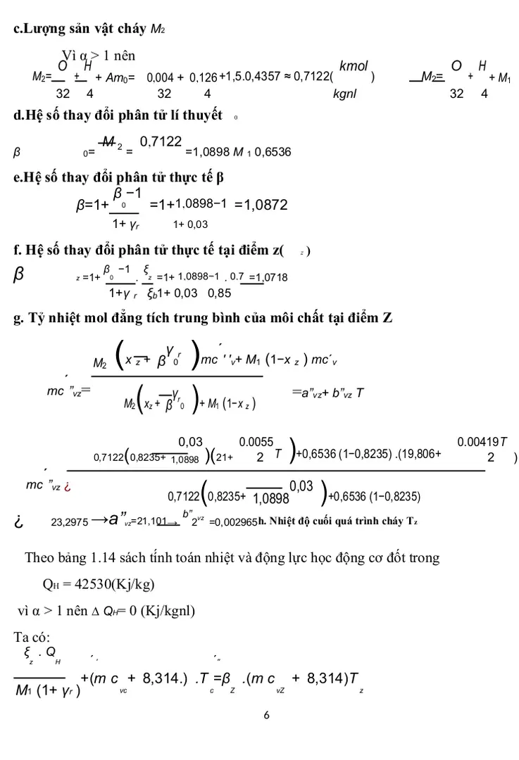 (TIỂU LUẬN) báo cáo CUỐI kỳ TÍNH TOÁN ĐỘNG cơ đốt TRONG