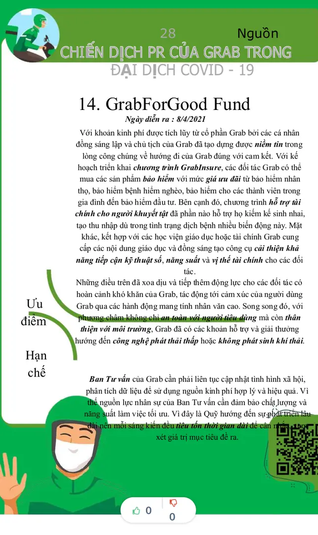 (TIỂU LUẬN) DỊCH CHIẾN PR của GRAB TRONG đại DỊCH COVID 19 HOẠCH PR của ...