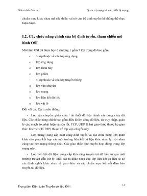 Các chức năng chính của mô hình định tuyến OSI