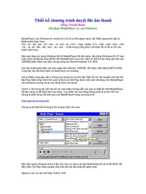 Hướng dẫn thiết kế chương trình duyệt file âm thanh bằng Visual Basic