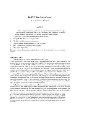 The UNIX Time Sharing System