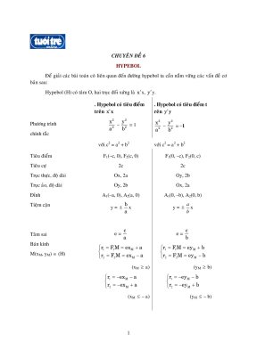 Hình học giải tích: Hypebol