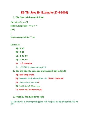 Đề thi Java By Example