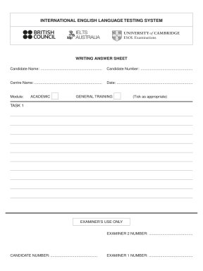 Writing Answer Sheet