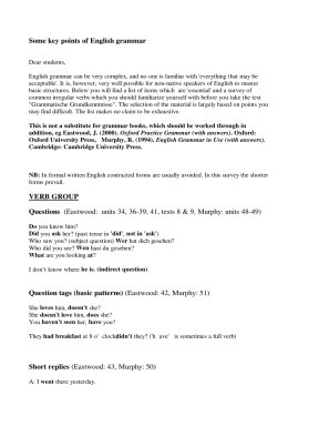 Some Key Points Of English Grammar