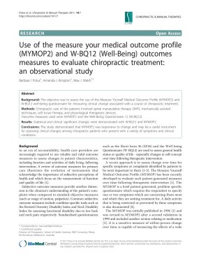 Báo cáo y học: "Use of the measure your medical outcome profile (MYMOP2 ...