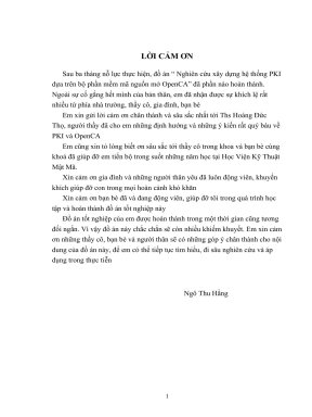 Nghiên cứu xây dựng hệ thống PKI dựa trên bộ phần mềm mã nguồn mở OpenCA