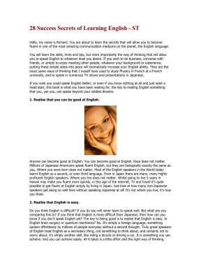 28 Success Secrets of Learning English