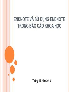 EndNote và sử dụng EndNote trong báo cáo khoa học