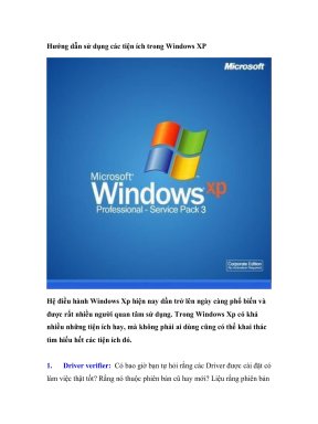 Tài liệu Hướng dẫn sử dụng các tiện ích trong Windows XP ppt