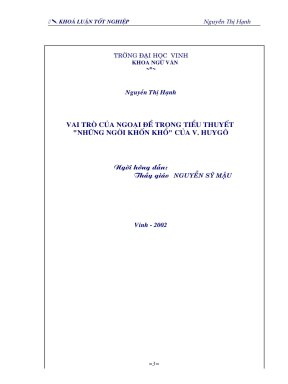 Vai trò của ngoại đề trong tiểu thuyết ''những người khốn khổ của v huy gô