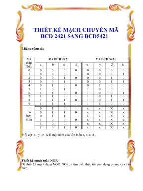 THIẾT KẾ MẠCH CHUYỂN MÃ BCD 2421 SANG BCD5421