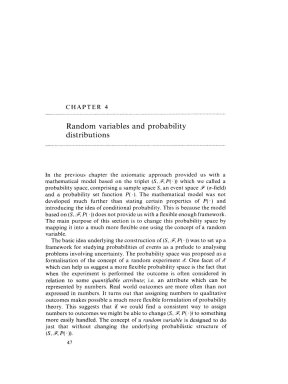 Chapter 4: RANDOM VARIABLES AND PROBABILITY DISTRIBUTION