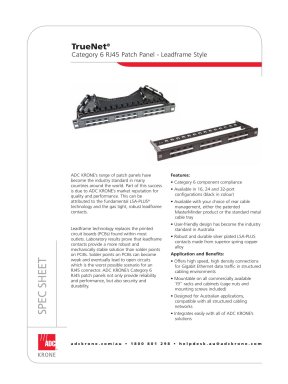 Tài liệu ADC KRONE - Datasheet - Cat 6 - Patch Panel - Leadframe pdf