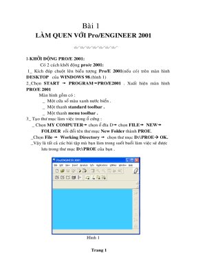 CÁC BÀI HỌC PROENGINEER CƠ BẢN