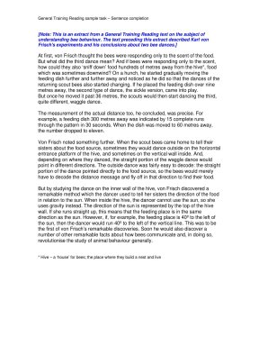 general training reading sample task - sentence completion