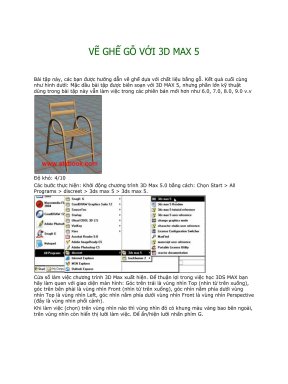 Tài liệu Vẽ ghế gỗ với 3D Max 5 Phần 1 pdf