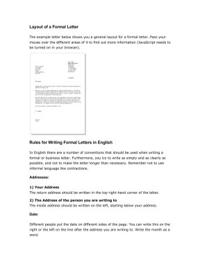 Layout of a formal letter