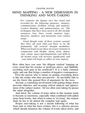 CHAPTER ELEVEN MIND MAPPING a NEW DIMENSION IN THINKING AND NOTE TAKING ...