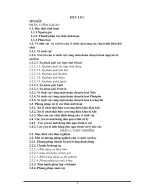 Ứng dụng vi khuẩn phân hủy Xenlulo trong xử lý rác thải sinh hoạt góp ...