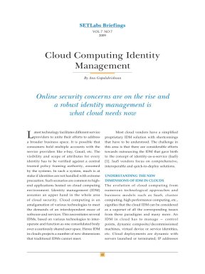 Cloud Computing Identity Management