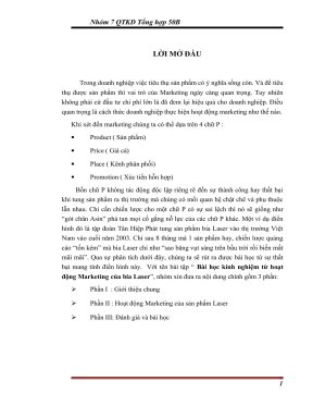 Bài học kinh nghiệm từ hoạt động Marketing của bia Laser