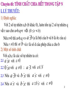 Chuyen de: Tinh chat chia het