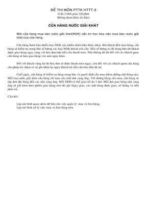 Để thi hết môn :PTTK HTTT-LT-3