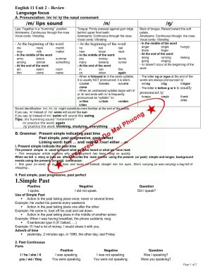 English 11 Unit 2 - Language focus (basic)