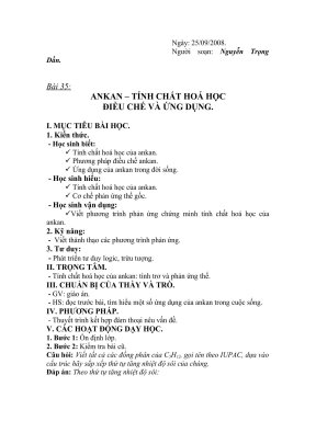 ankan-tinh chat hoa hoc, ung dung