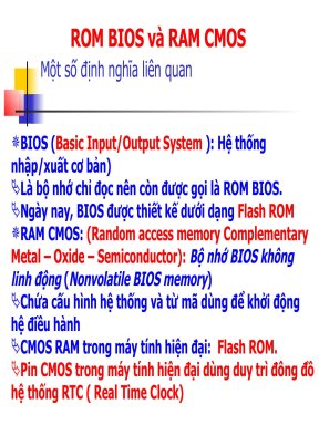 ROM BIOS và RAM CMOS