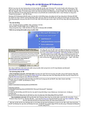 Hướng dẫn cài dặt Winxp-sp2