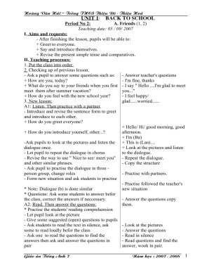 Unit 1: Back to school