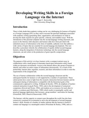 Developing Writing Skills in a Foreign Language via the Internet.doc