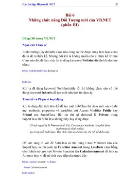 Những chức năng Đối Tượng mới của VB.NET (phần III)