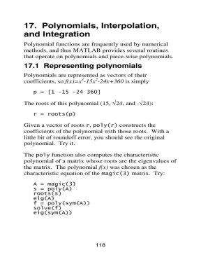 Polynomials, Interpolation, and integralon