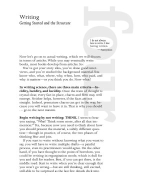 Writing - Getting Started and the Structure