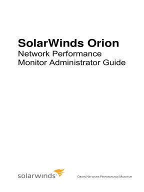 SolarWinds Orion - Network Performance Monitor Administrator Guide