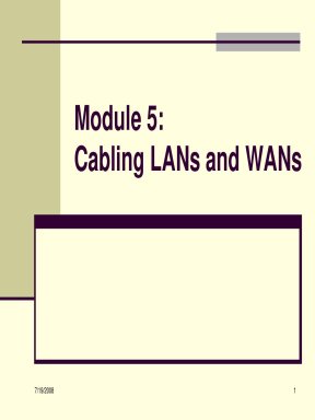 Computer networks cabling LANs & WANs
