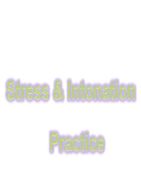 stress&intonation practice
