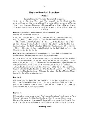 Keys to Practical Exercises