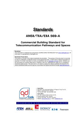 Cabling Standard - TIA 569 A - Commercial Building Standard for Telecom ...
