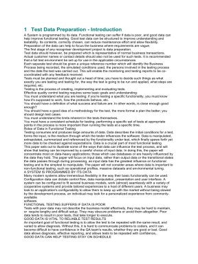 Test Data Preparation